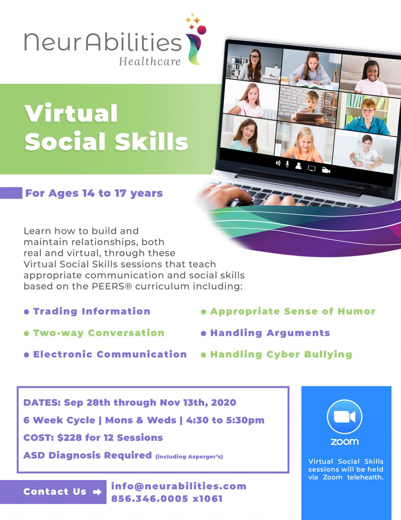 Virtual Social Skills Program Sept-Nov 2020 - NeurAbilities Healthcare